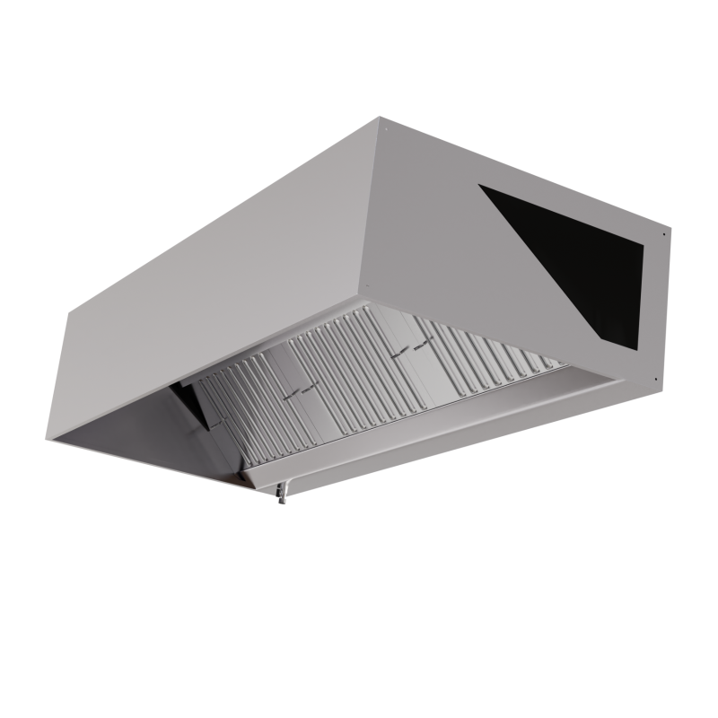 Hotte Cubique 1100 Led Sans Moteur Dynasteel - 1400 mm - Fourniresto