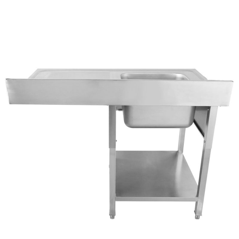 Plonge avec Passage Lave-Vaisselle, Dosseret et Etagère - 1200 x 700 - Egouttoir à Droite ...