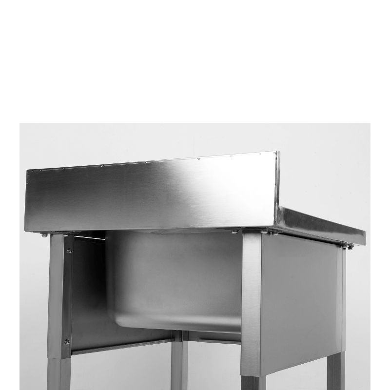 Plonge 1 Bac avec Dosseret et Etagère - L 600 x P 700 mm - Dynasteel - Fourniresto