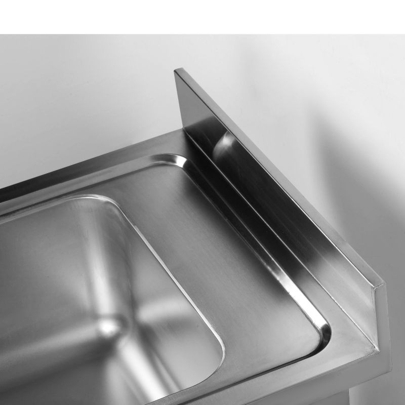 Plonge 1 Bac avec Dosseret et Etagère - L 600 x P 700 mm - Dynasteel - Fourniresto