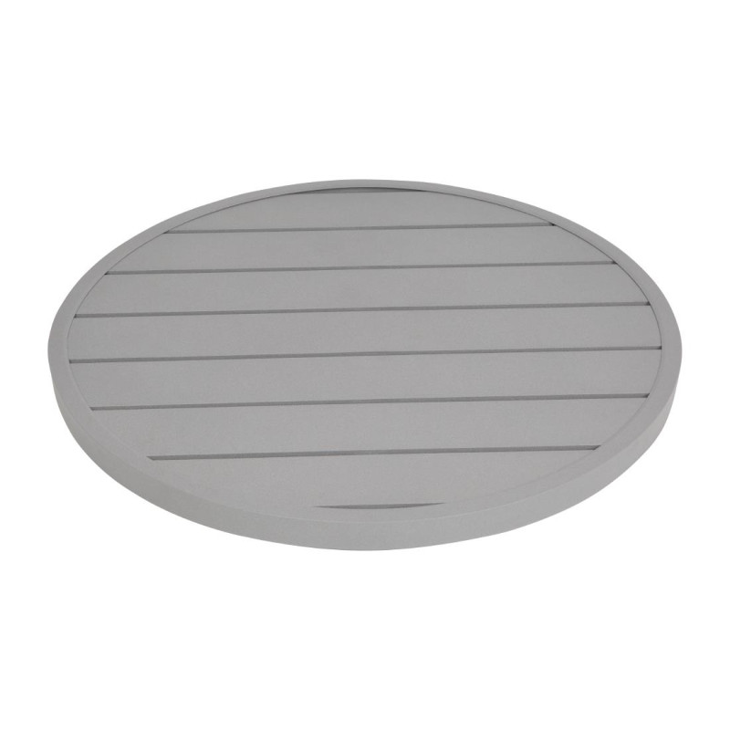 Plateau de Table Rond Aluminium Gris Clair 580mm Bolero - Style Moderne ...