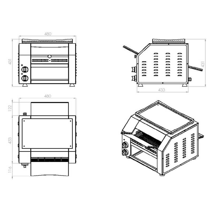 Toaster Convoyeur CombiSteel - 400 Tranches de qualité professionnelle ...
