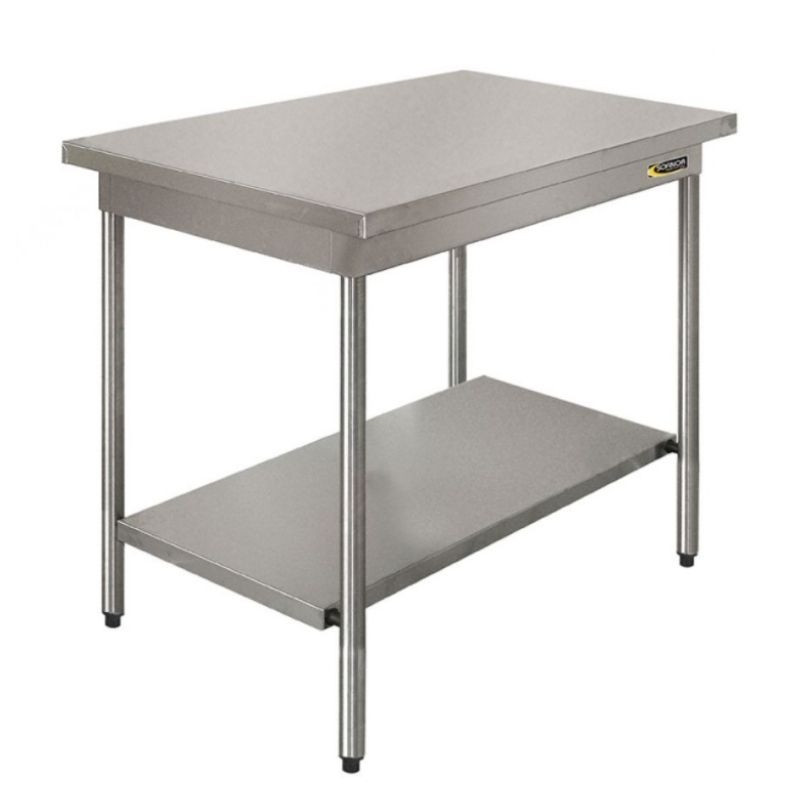 Table Inox avec Dosseret et Etagère - P 600 mm - L 600 mm - Fourniresto