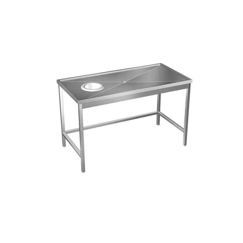 Table de Débarrassage sur Mesure avec Trou Vide-Déchets - L 851 à 1050 mm - Fourniresto