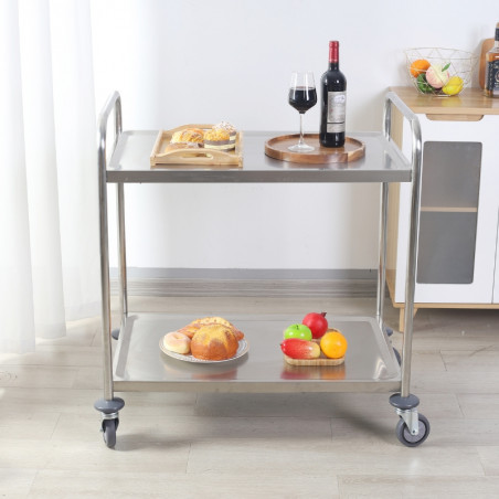 Chariot Inox 2 Plateaux Dynasteel - Professionnel restauration. Solide ...