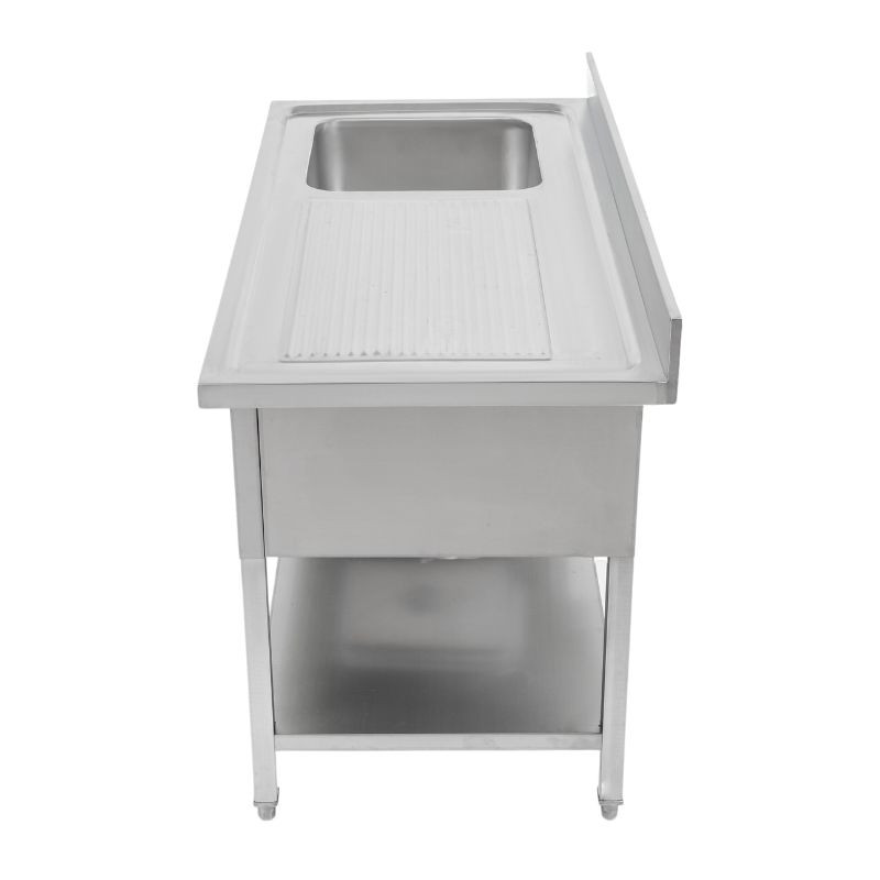 Plonge 1 Bac avec dosseret et étagère - L 1400 x P 700 mm | Dynasteel - Fourniresto