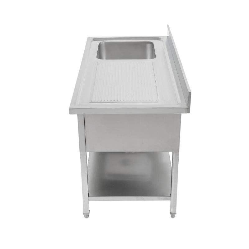 Plonge 1 Bac avec Dosseret et Etagère - L 1200 x P 700 mm | Dynasteel - Fourniresto